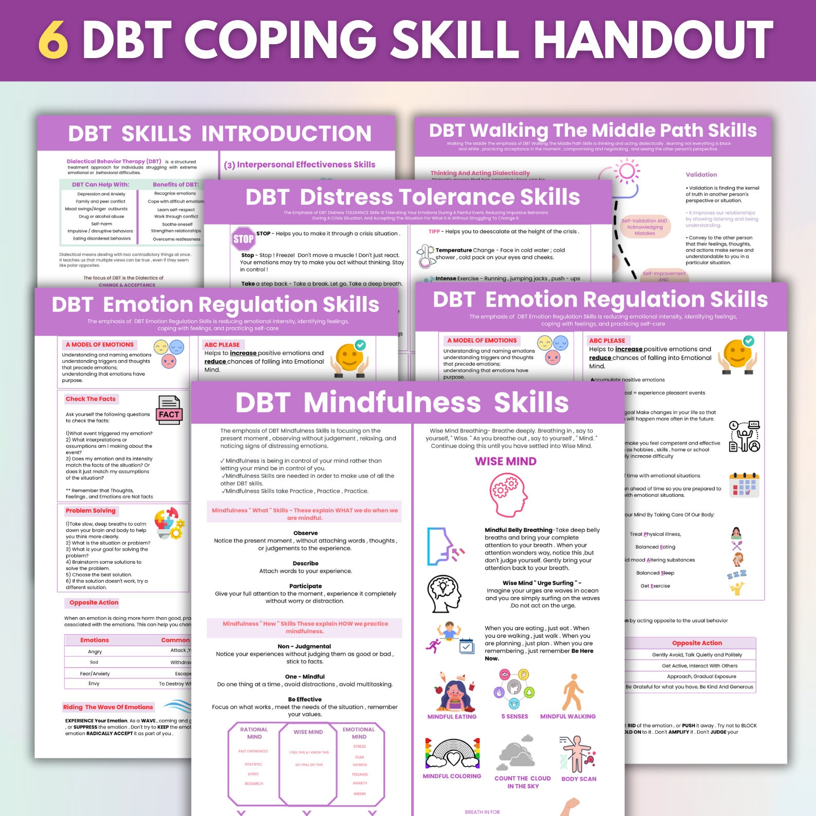 DBT Mega Bundle: Therapy Worksheets, Flashcards, Journal (digital ...