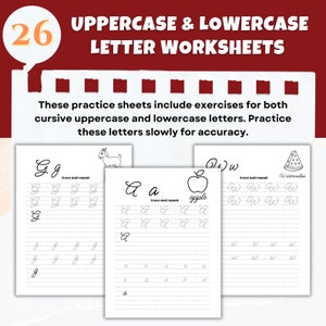 Cursive Handwriting Bundle 100 Pages | Handwriting Book | Practice ...