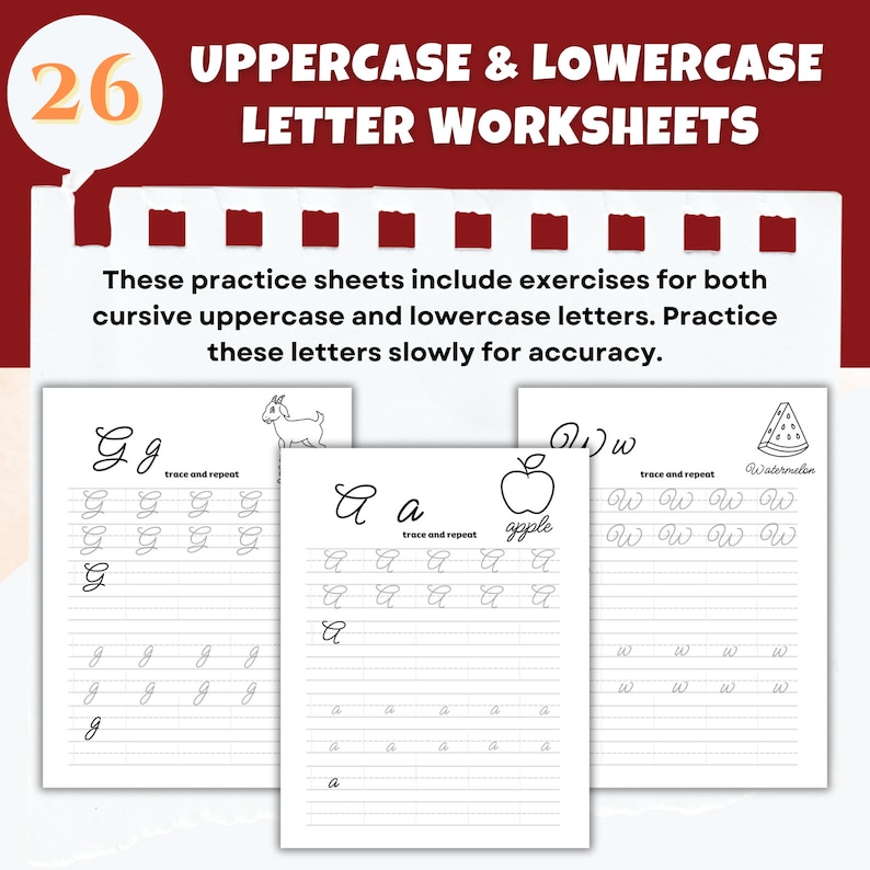 Cursive Handwriting Bundle 100 Pages | Handwriting Book | Practice ...