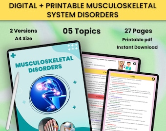 Muscular System 27 Pages Medical Notes Nursing Bundle - Etsy
