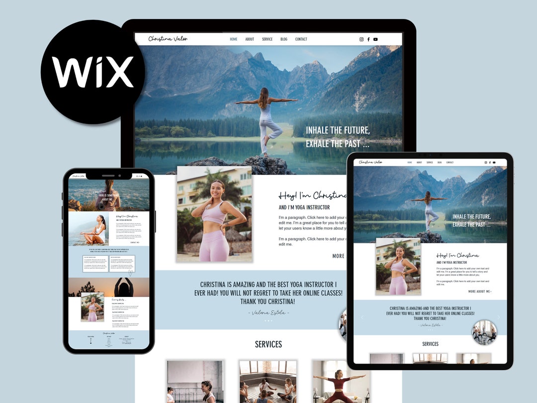 Yoga Website Template Coach Wix Website Template Modern Website Wix ...