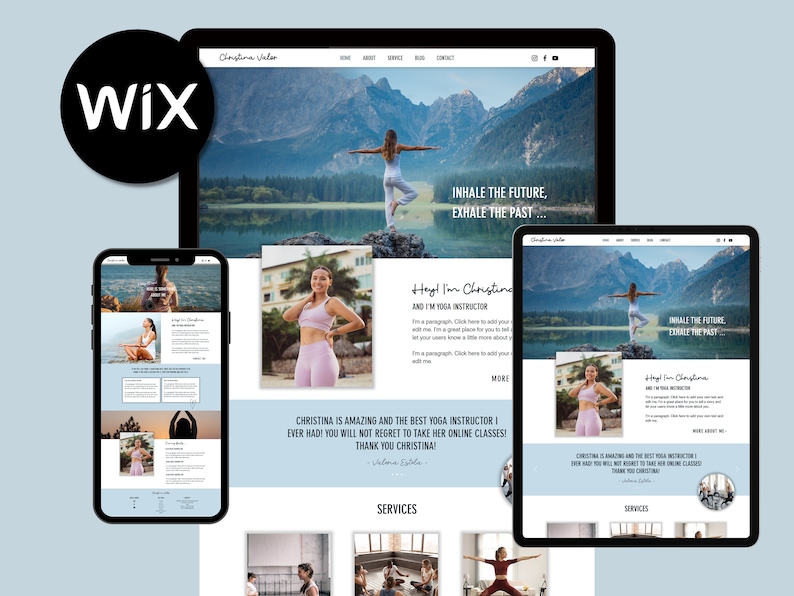 Customizable Yoga Wix Website Template for Online Coach and Instructors ...