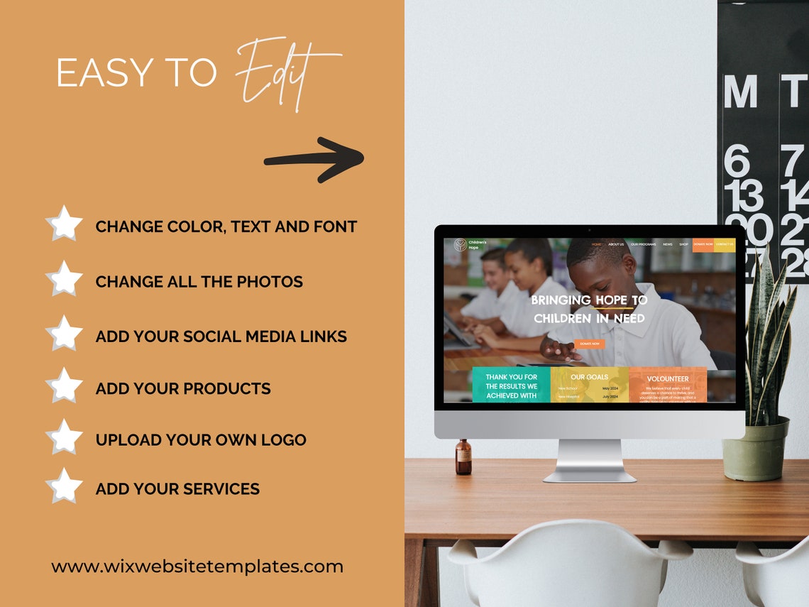Children's Hope Non-profit Wix Website Template | Customizable NGO ...