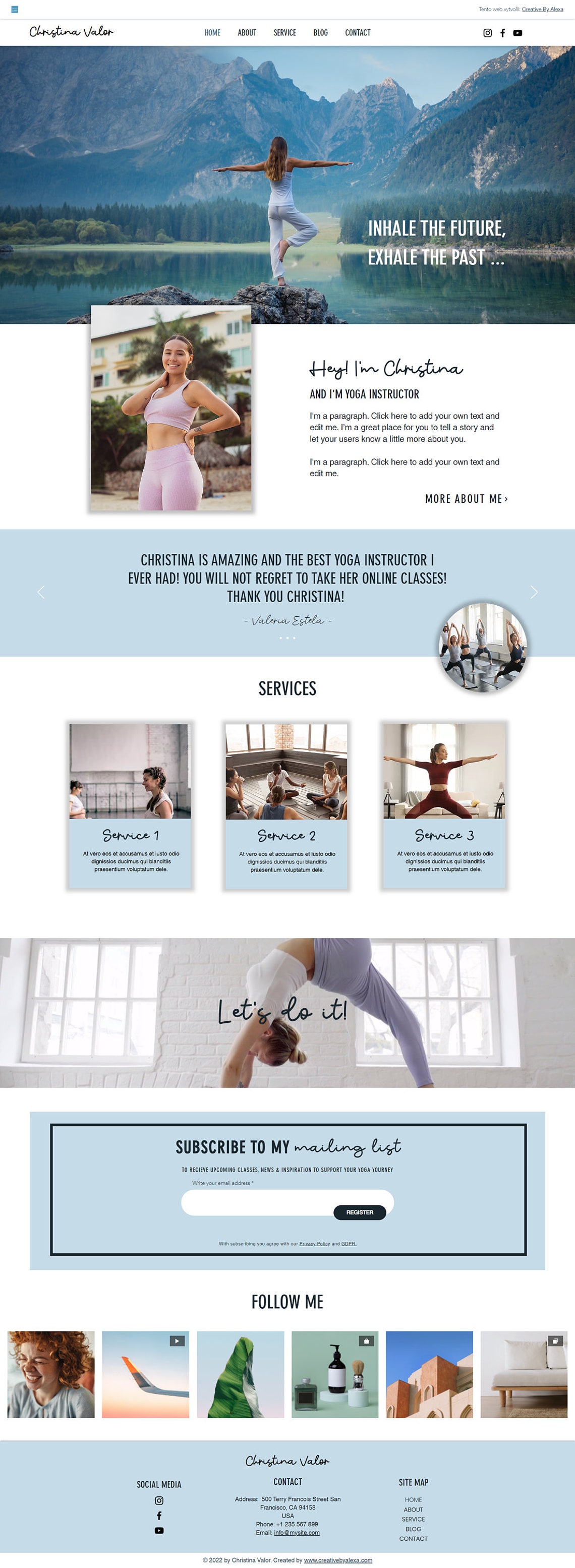 Yoga Website Template Coach Wix Website Template Modern Website Wix ...