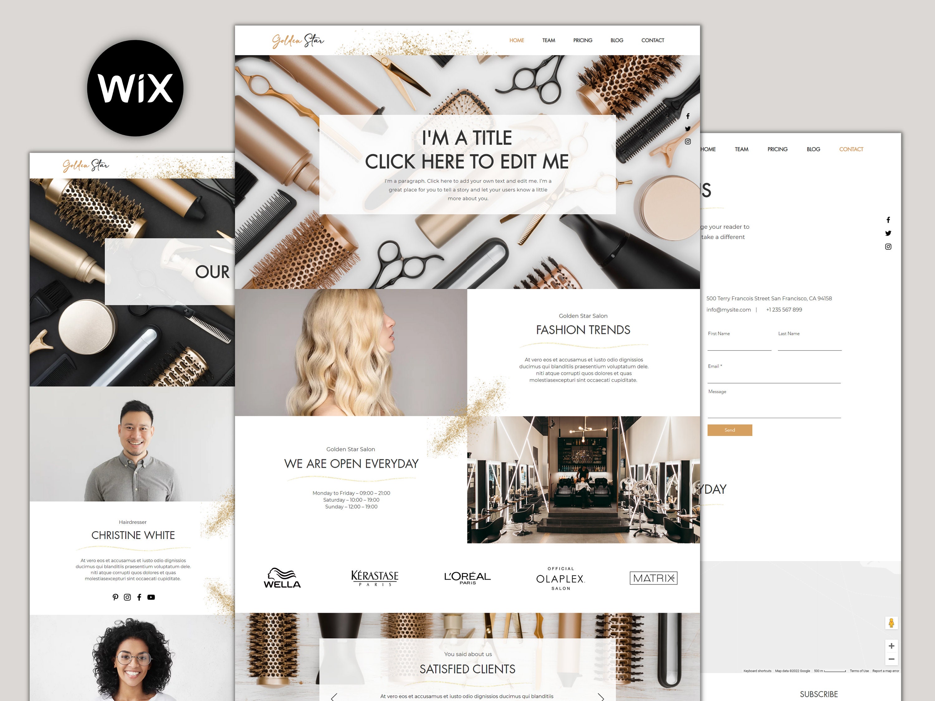 Wix Template Hair Wix Website for Hair Stylist Wix Business Website ...