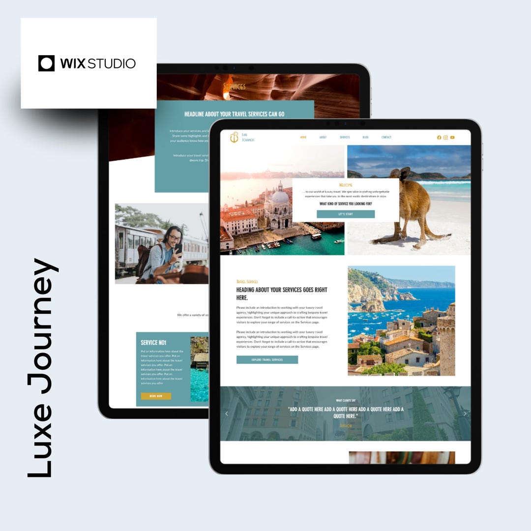 Wix Studio Website Template, Premium Travel Lifestyle Website Design ...