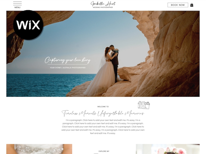 Wix Photography Website Template: Boho Portfolio Design - Etsy