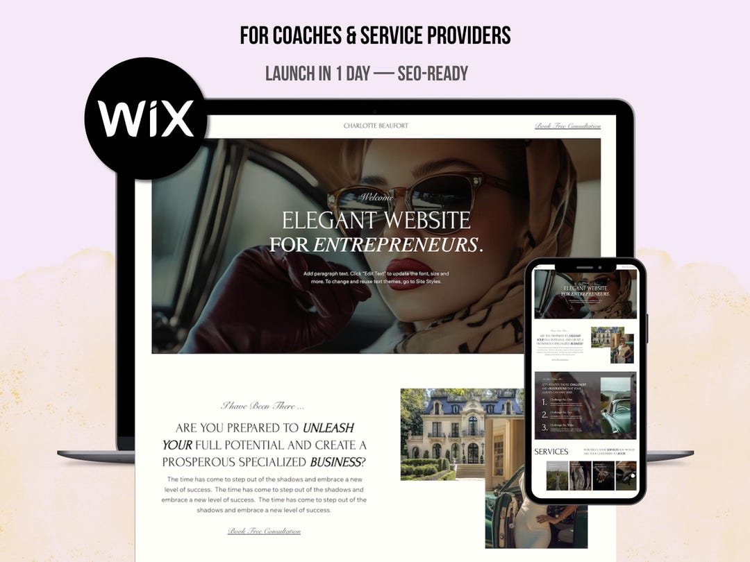 Luxury Wix Website Template for Coaches – Elegant Old Money Aesthetic ...