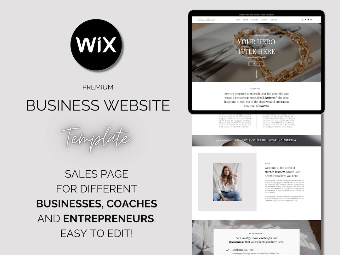 Business Website Template, Wix Template for Entrepreneurs, Coaches ...