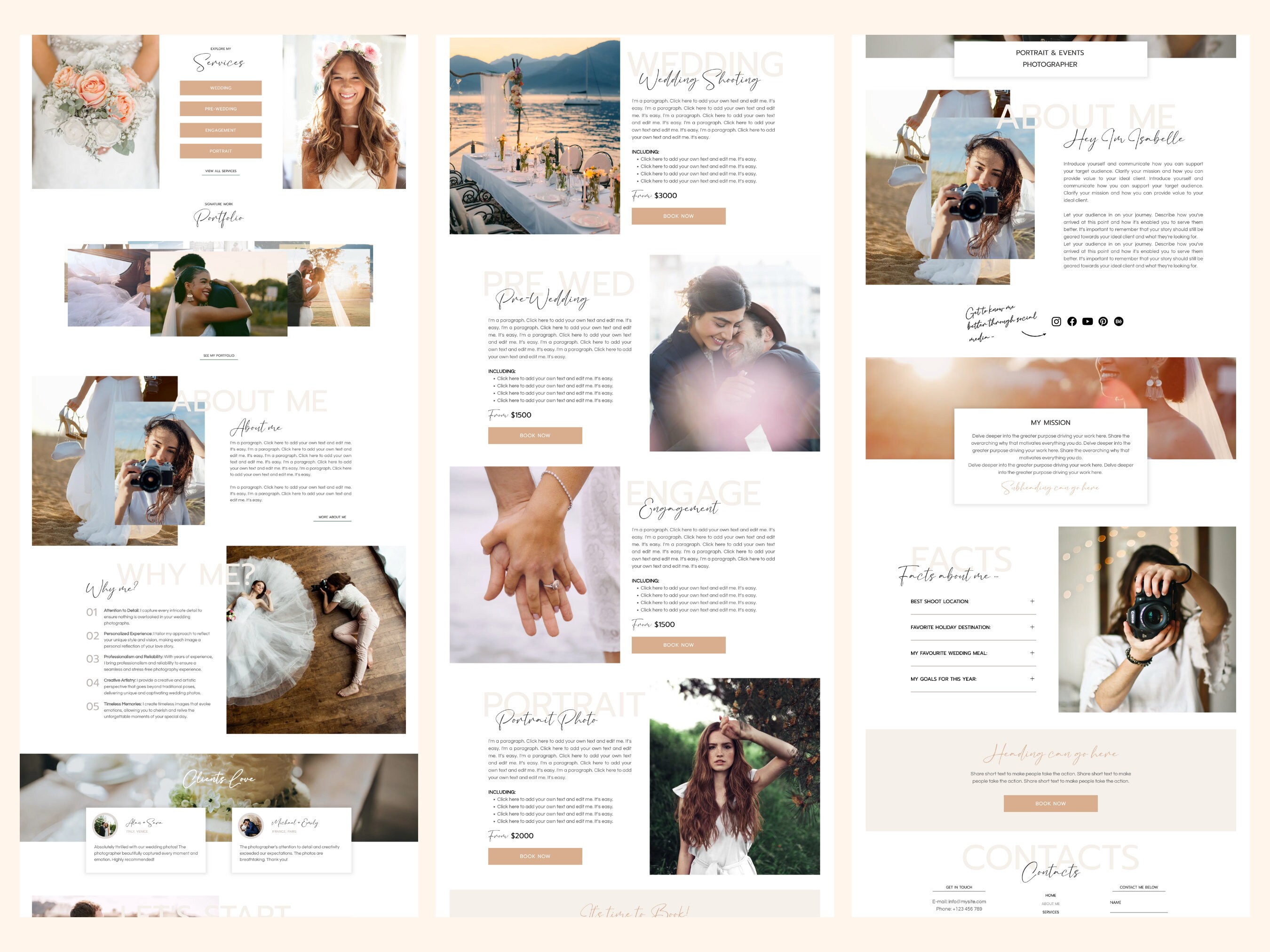 Wix Photography Website Template: Boho Portfolio Design - Etsy