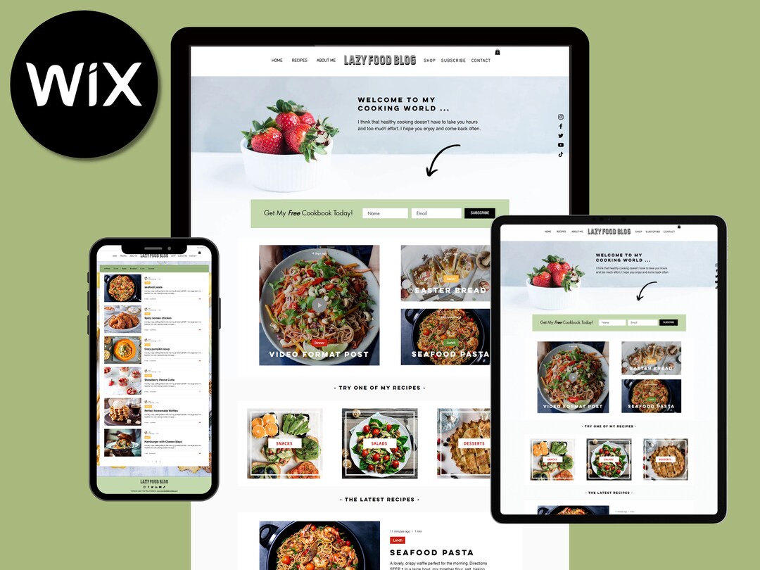 Wix Blog Template Food Blogger Website Personal Blog Wix Template ...