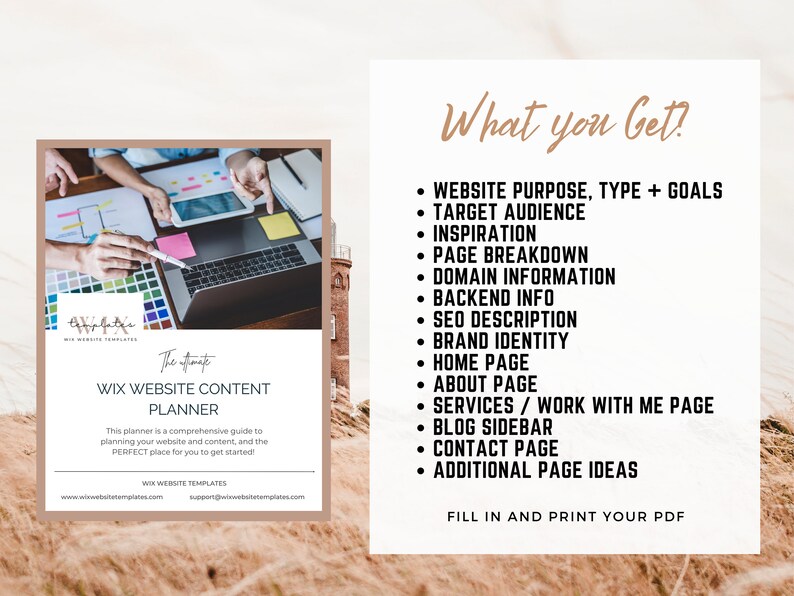 Wix Website Template Planner Content Printable Digital Planner Canva ...