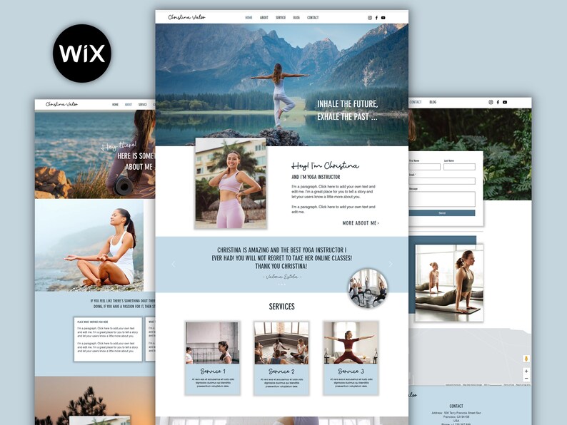 Yoga Website Template Coach Wix Website Template Modern - Etsy