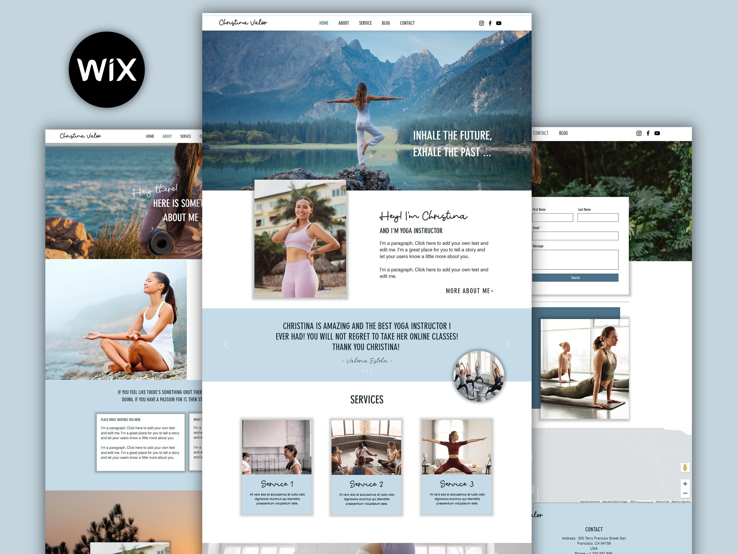 Yoga Website Template Coach Wix Website Template Modern Website Wix ...