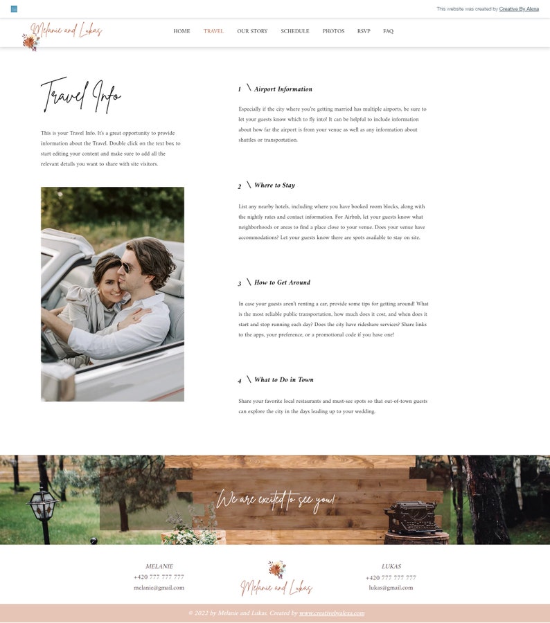 Elegant Wix Wedding Website Template Customizable RSVP and Floral ...