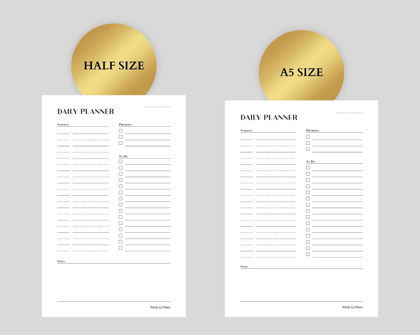 Basic Daily Planner Printable / Minimalist Daily Planner / Printable ...