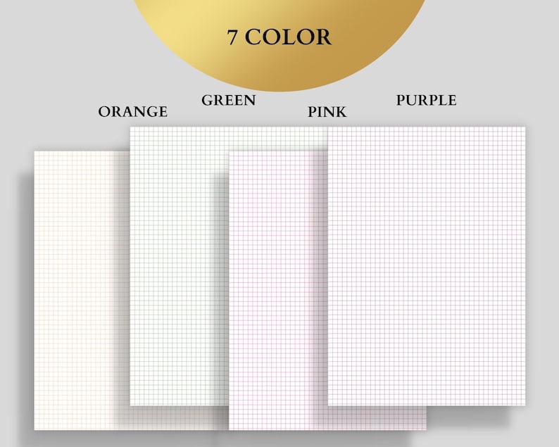 Colorful Graph Paper Bundle / Graph Grid Paper / Printable Graph Paper ...