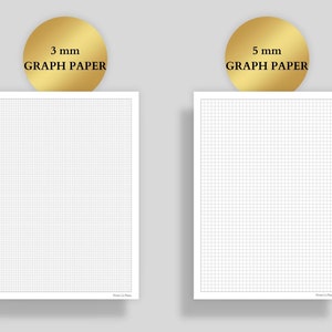 Printable Graph Paper Bundle / Graph Grid Paper / A5 Graph Paper / A4 ...
