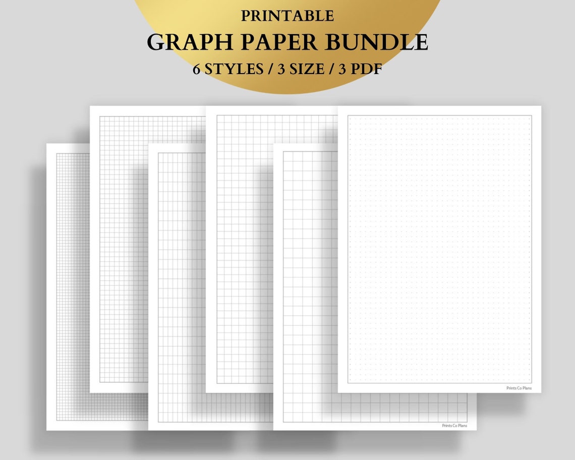 Printable Graph Paper Bundle / Graph Grid Paper / A5 Graph Paper / A4 ...