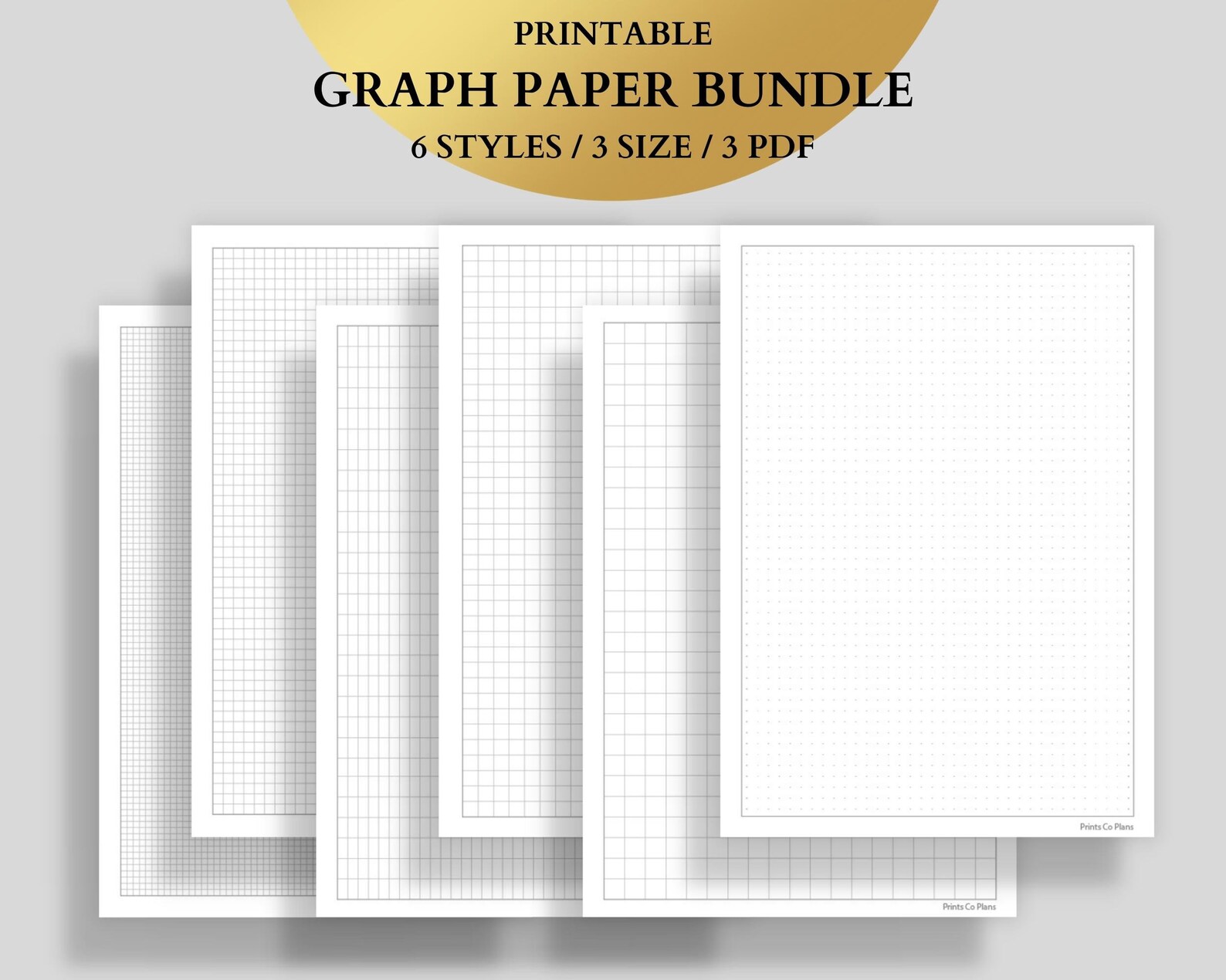 Printable Graph Paper Bundle / Graph Grid Paper / A5 Graph Paper / A4 ...