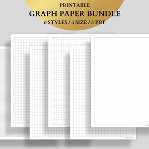 Printable Graph Paper Bundle / Graph Grid Paper / A5 Graph Paper / A4 ...