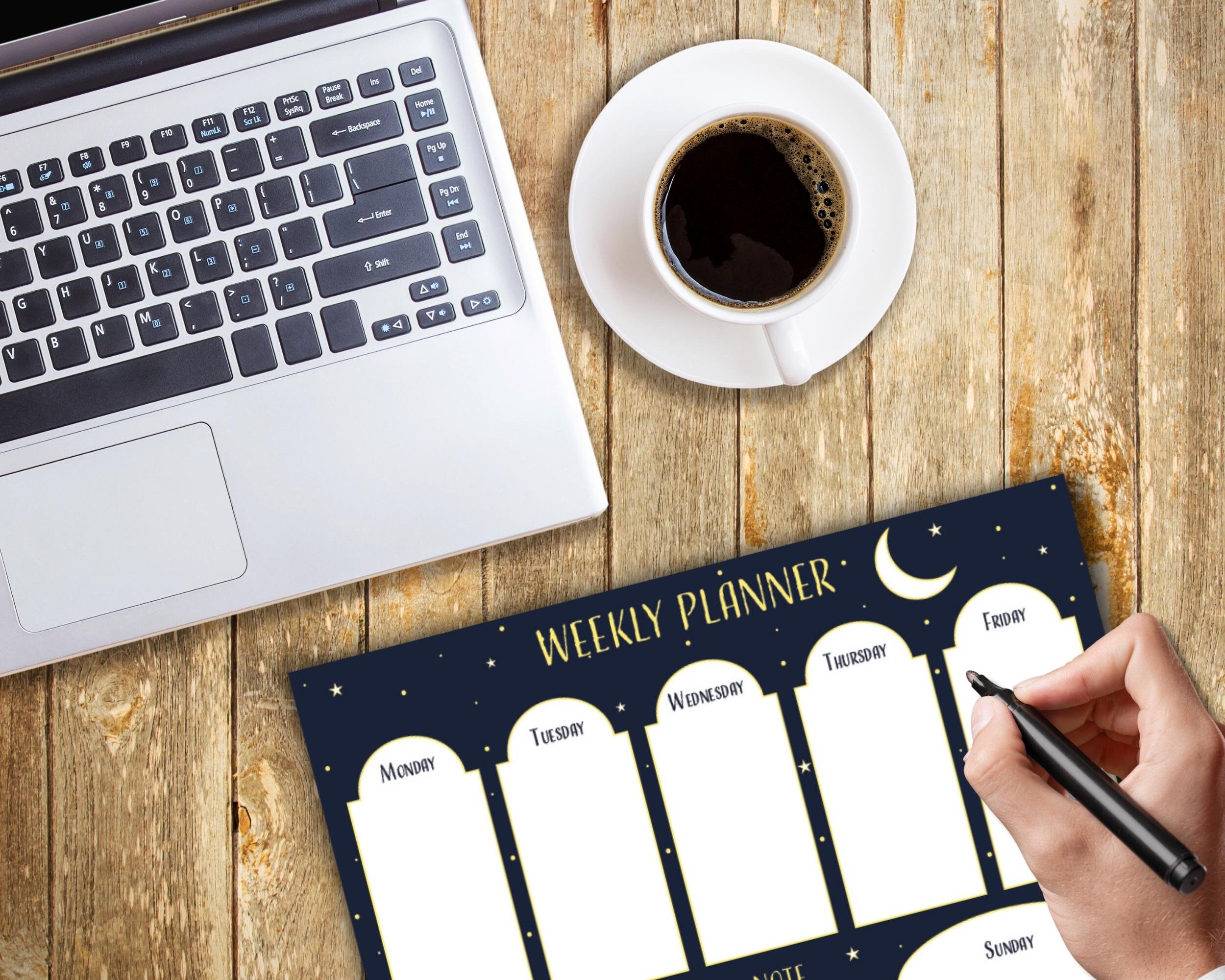 Midnight Weekly Planner / Printable Weekly Planner / Digital Weekly ...