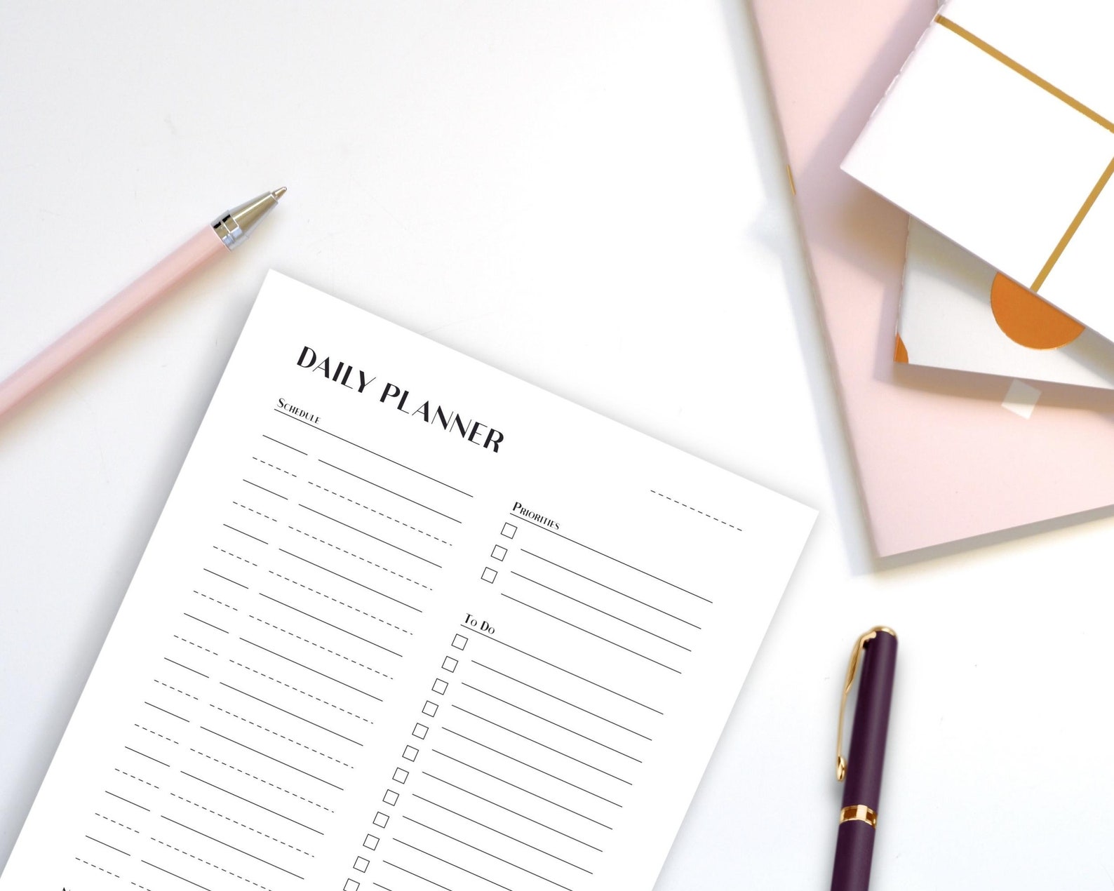 Basic Daily Planner Printable / Minimalist Daily Planner / Printable ...