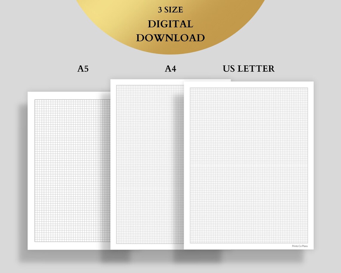 Printable Graph Paper Bundle / Graph Grid Paper / A5 Graph Paper / A4 ...