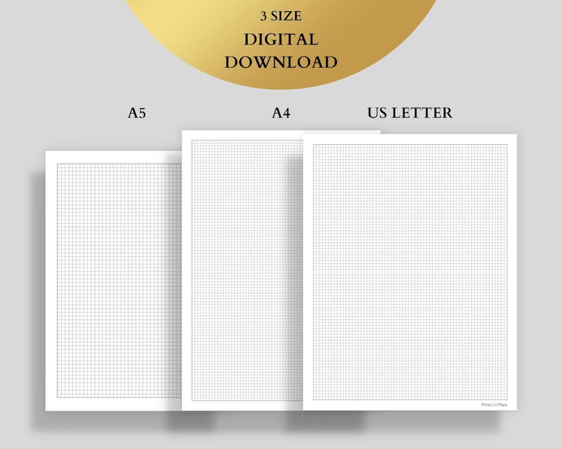 Printable Graph Paper Bundle / Graph Grid Paper / A5 Graph Paper / A4 ...