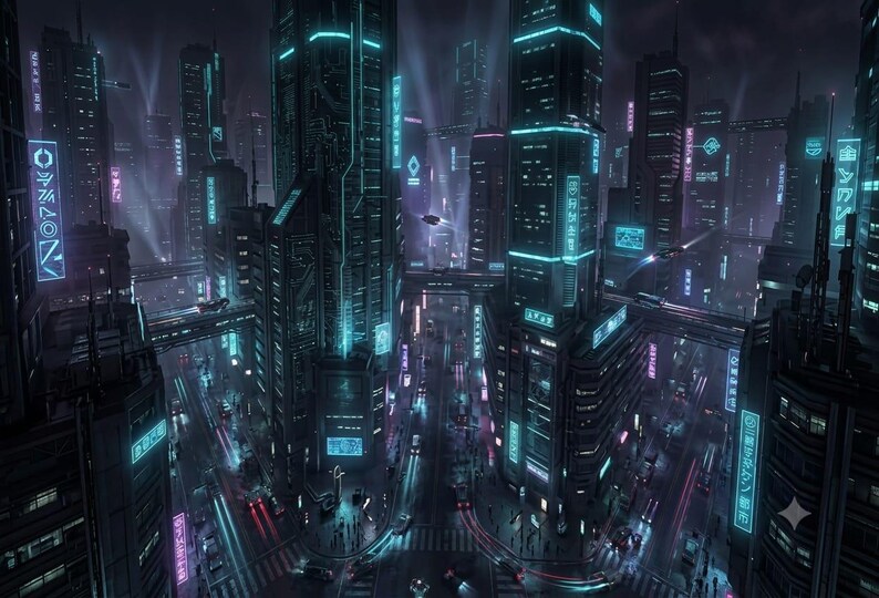 Buy Cyberpunk Warriors Desk Mat | Futuristic Cityscape Mousepad Online ...