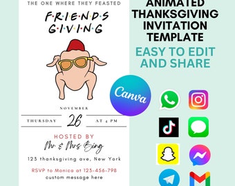 Friendsgiving Invitation Template Friends TV Show Editable - Etsy