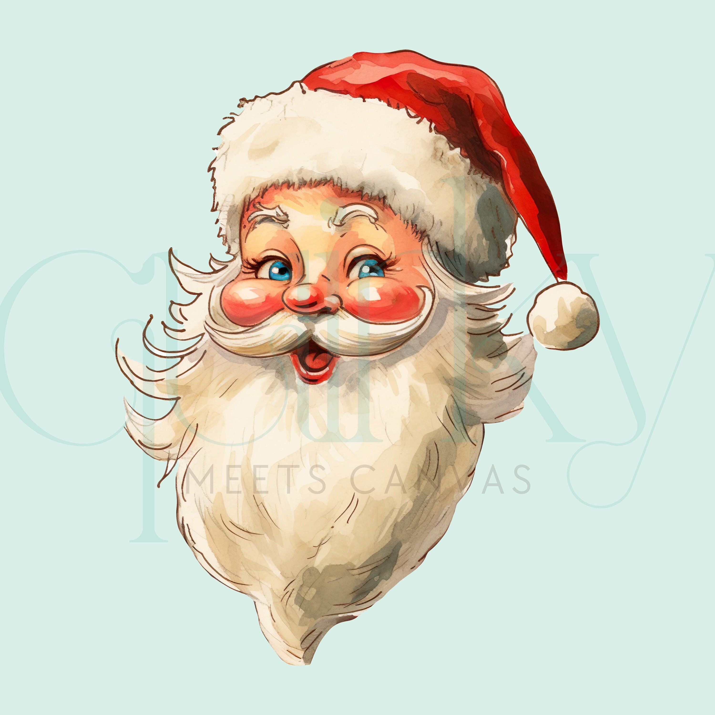 Retro Santa PNG Sublimation Download Vintage Christmas Clipart, Perfect ...