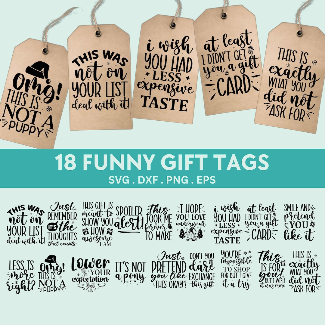 Funny Christmas Gift Tags SVG Christmas Holiday Gift Tags Funny ...