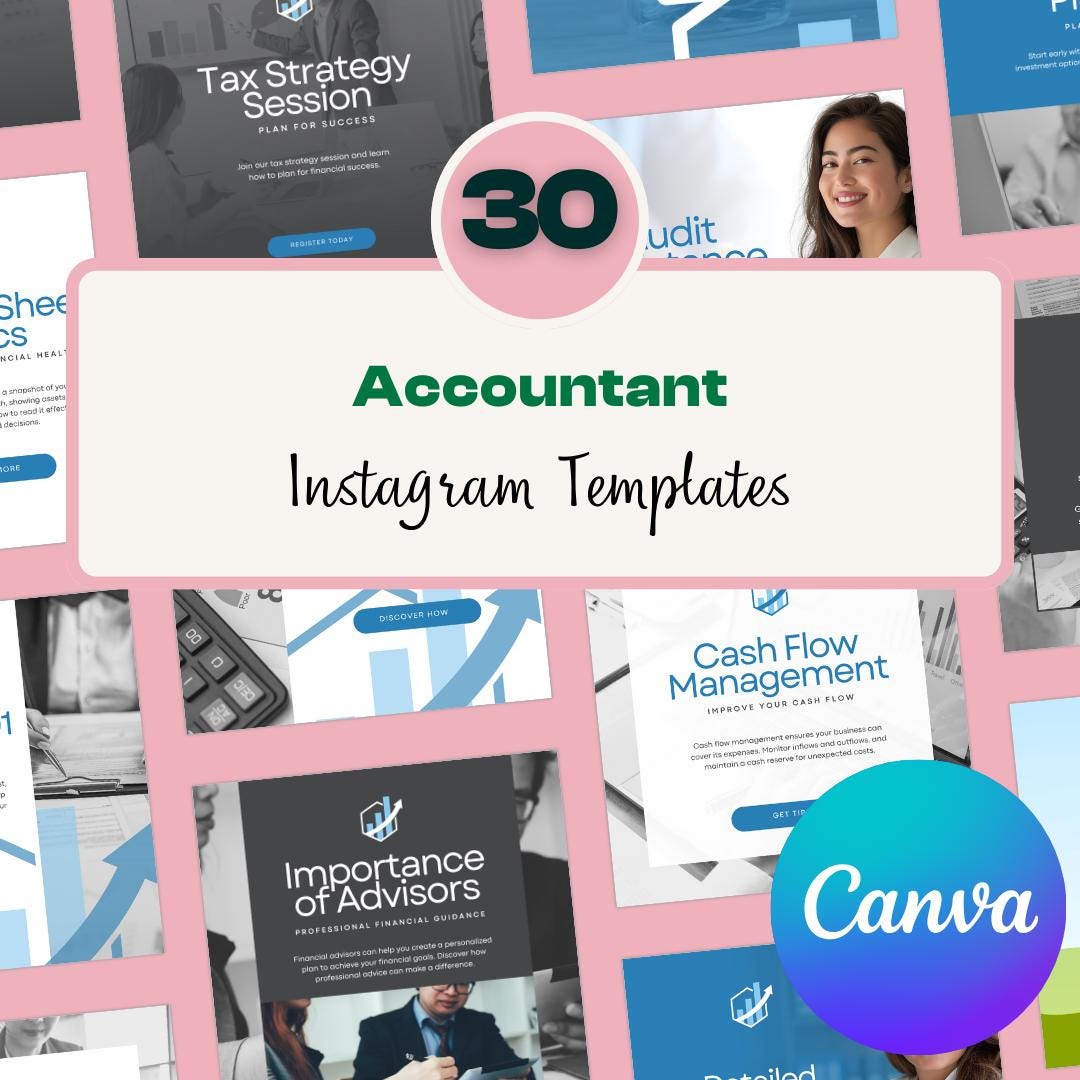 30 Editable Instagram Templates for Accountants | Canva Instagram ...