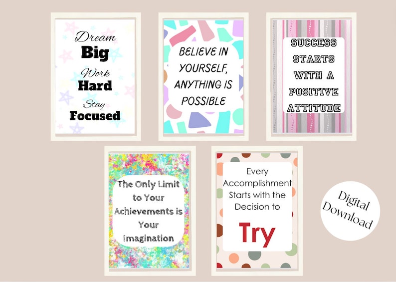 10 Motivational Classroom Posters. Digital Download Posters for ...