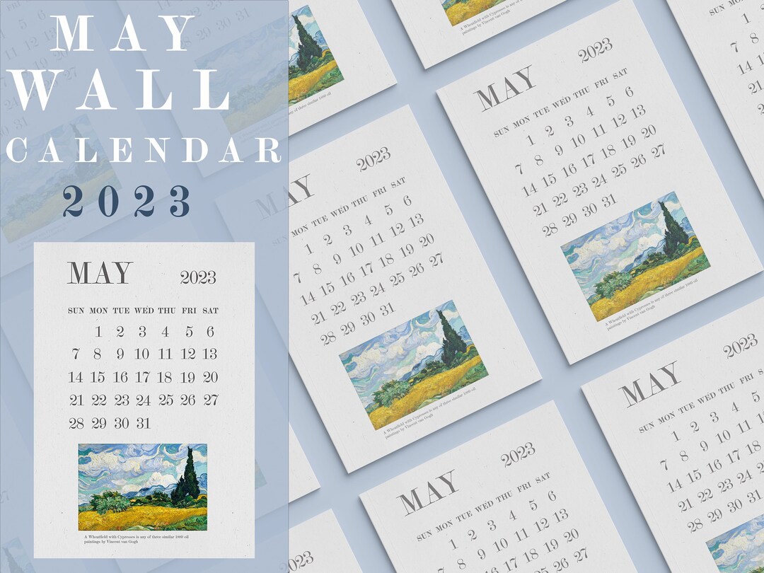 2023 May Wall Digital Calendar, Monthly Large Wall Calendar, Vincent ...