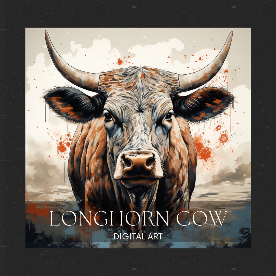 Texas Longhorn Art Print Longhorn Wall Decor Longhorn Print - Etsy