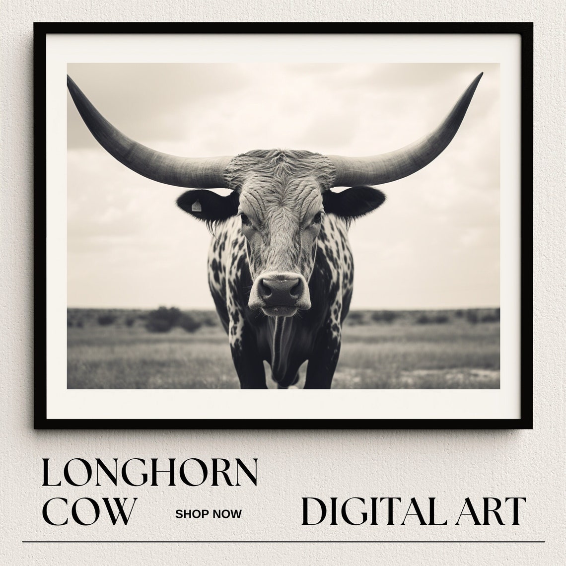 Texas Longhorn Art Print Longhorn Wall Decor Longhorn Print Longhorn ...