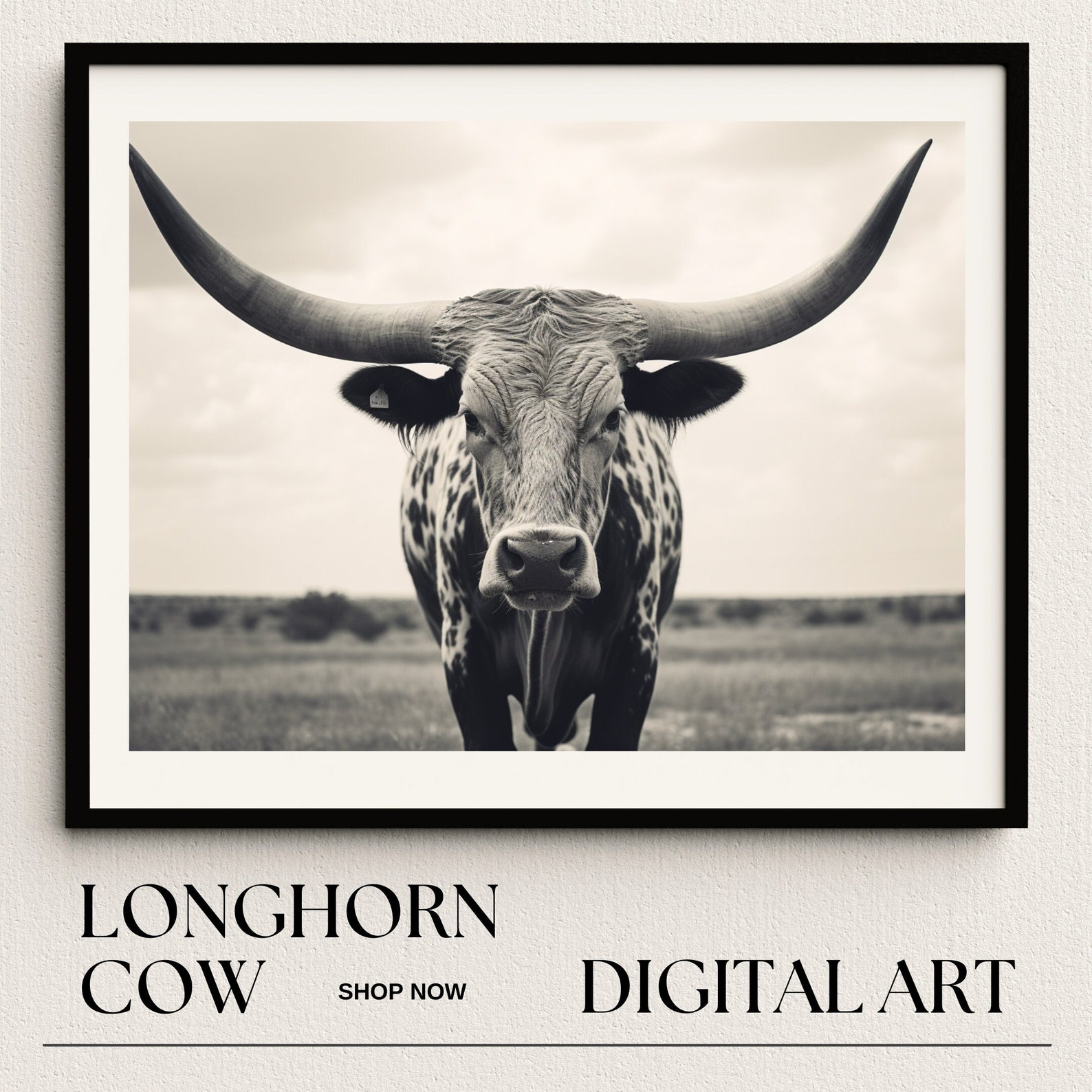 Texas Longhorn Art Print Longhorn Wall Decor Longhorn Print Longhorn ...