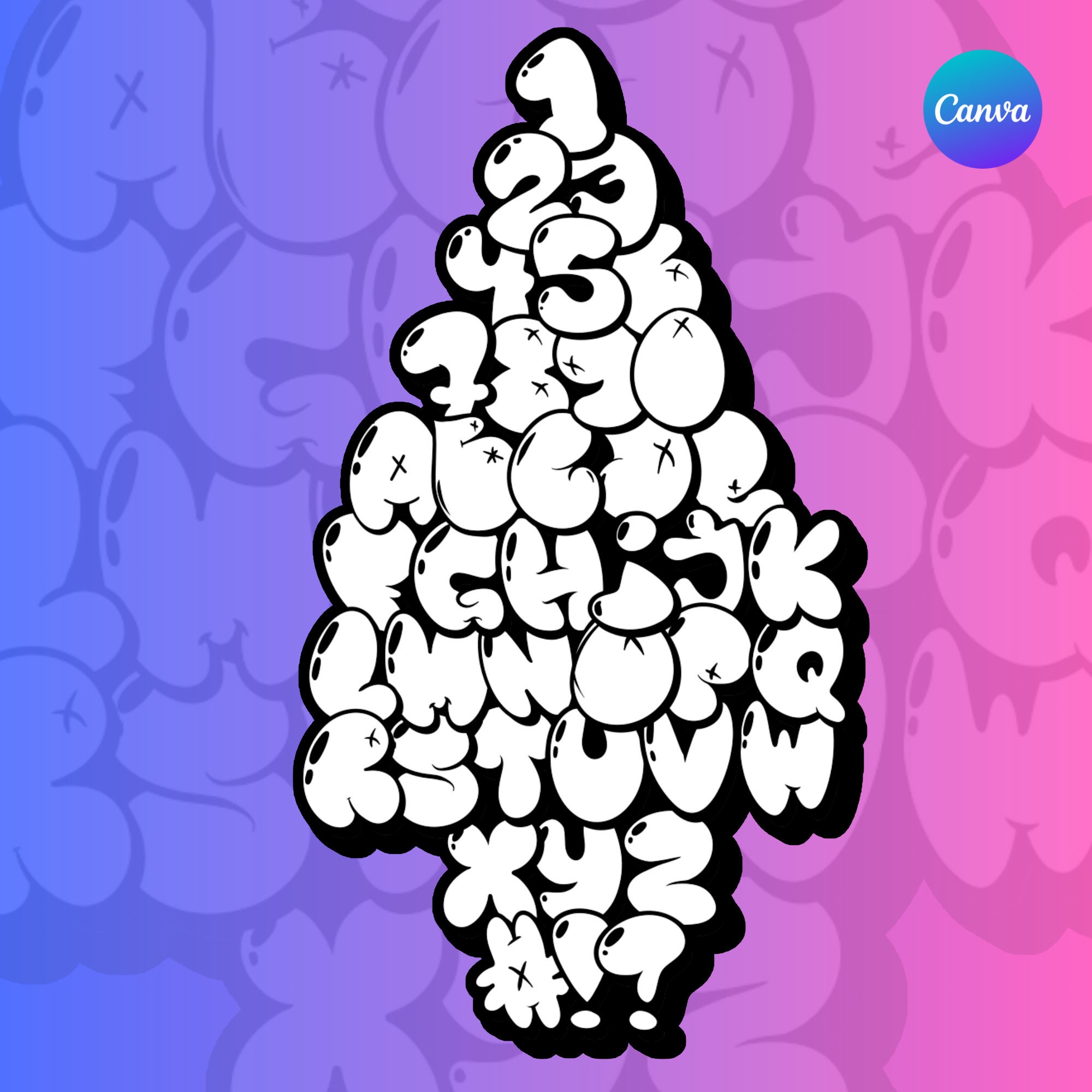 Canva Graffiti,frame Canva Template,frame Alphabet,fill on Canva,easy ...