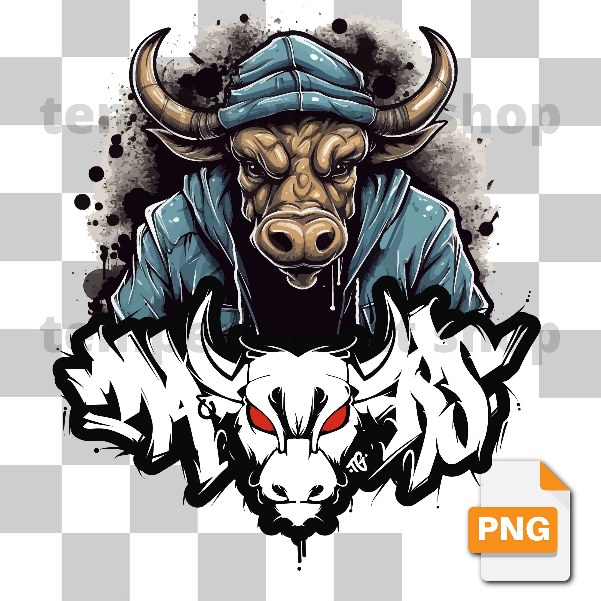 Urban Sublimation Design,animal Clipart With Splashes of Color ...