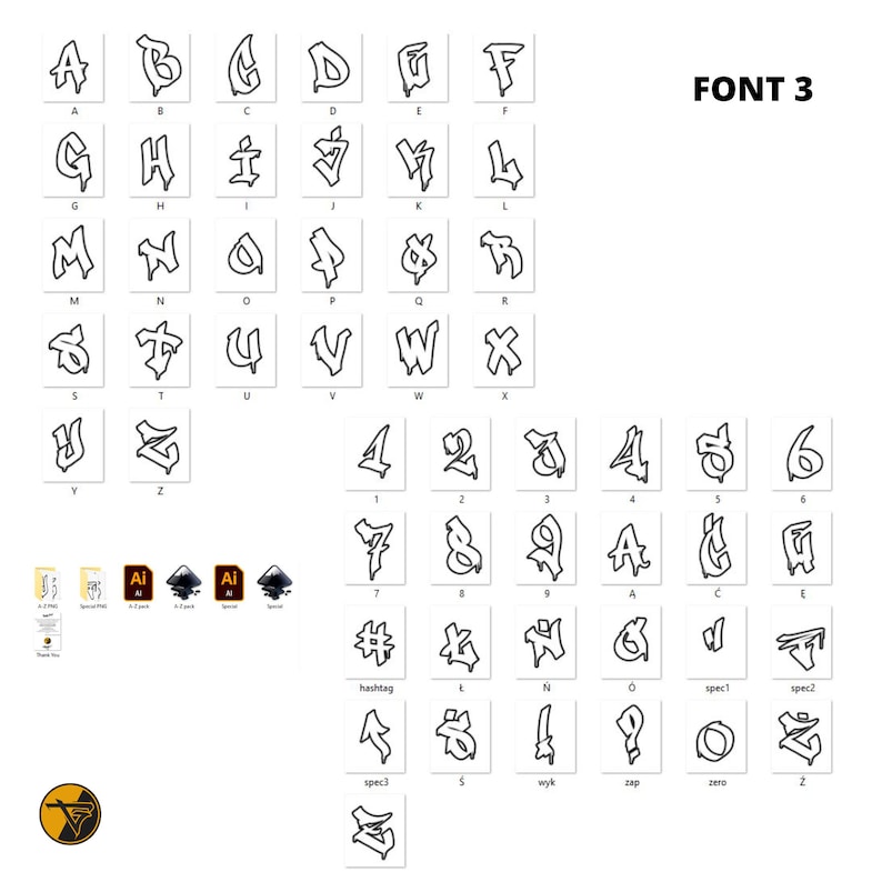 Graffiti BUNDLE Font Pack PNG/SVG Letters tagging instant - Etsy