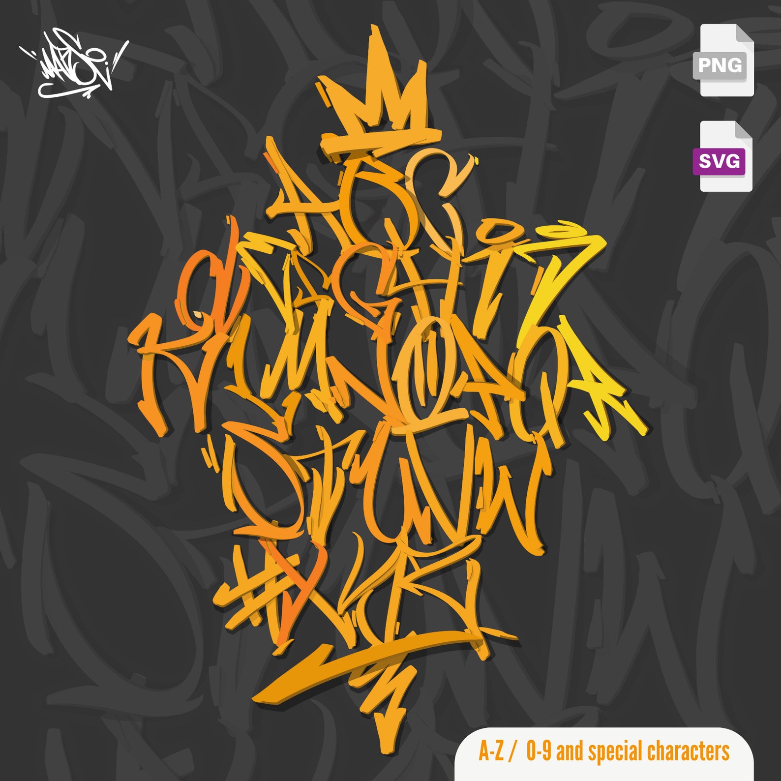 Graffiti 3D Yellow Font Png/svg,graffiti-style Font,graffiti Font ...