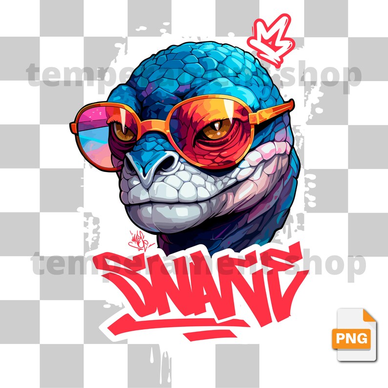 Urban Graffiti Snake Lizard PNG, Streetwear Clipart (digital DTF File ...