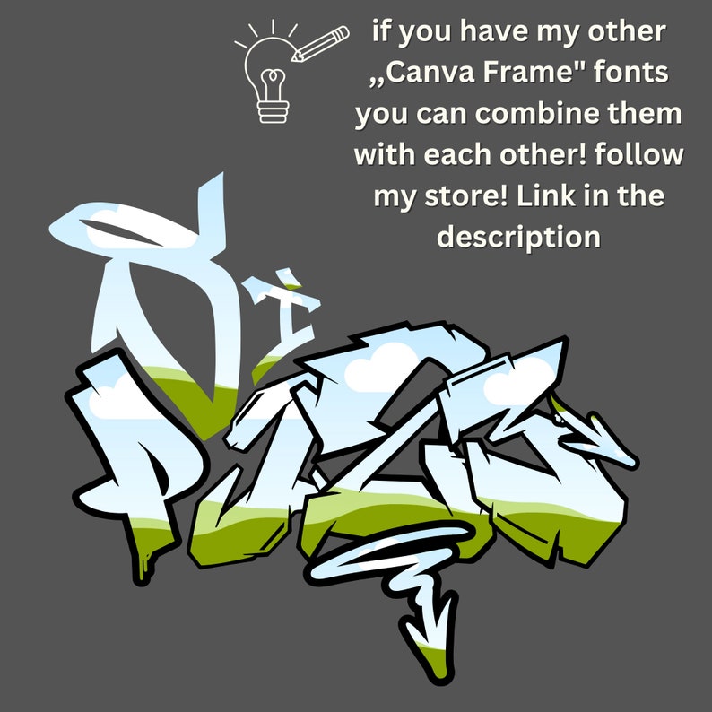 Graffiti Font Canva Frame Template (digital Download) - Etsy Australia