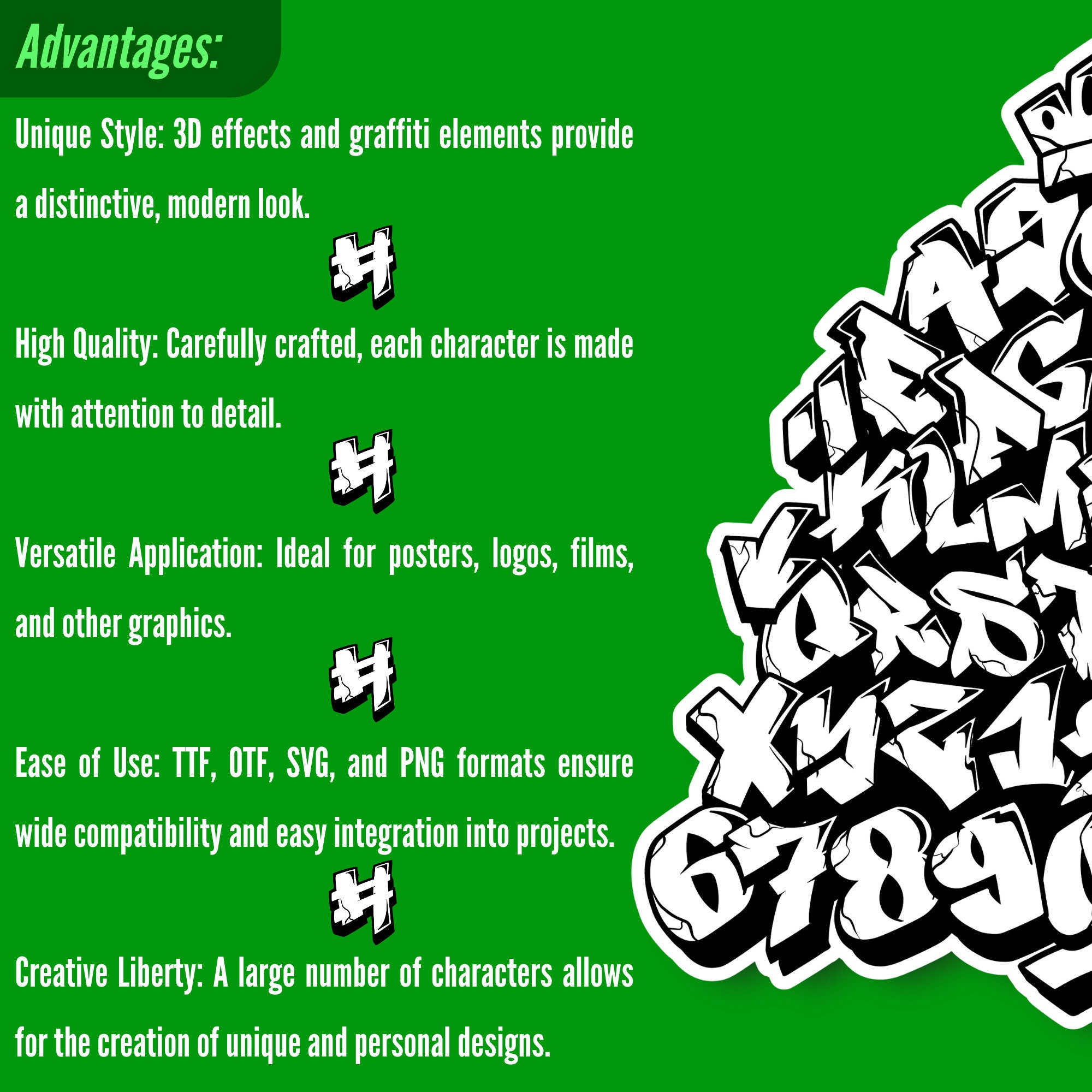 Graffiti Bold Blocks,urban Font,bundle Svg,png,ttf,letters,numbers ...