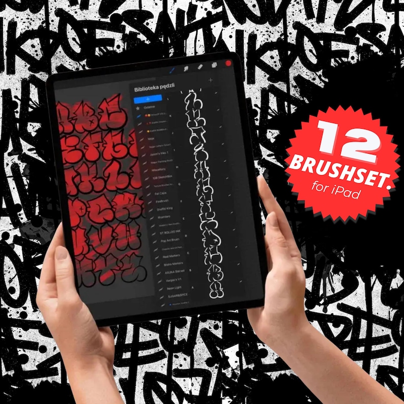 Ultimate Procreate Graffiti Font Stamp Bundle 2025 - 12+ Brushset Pack ...