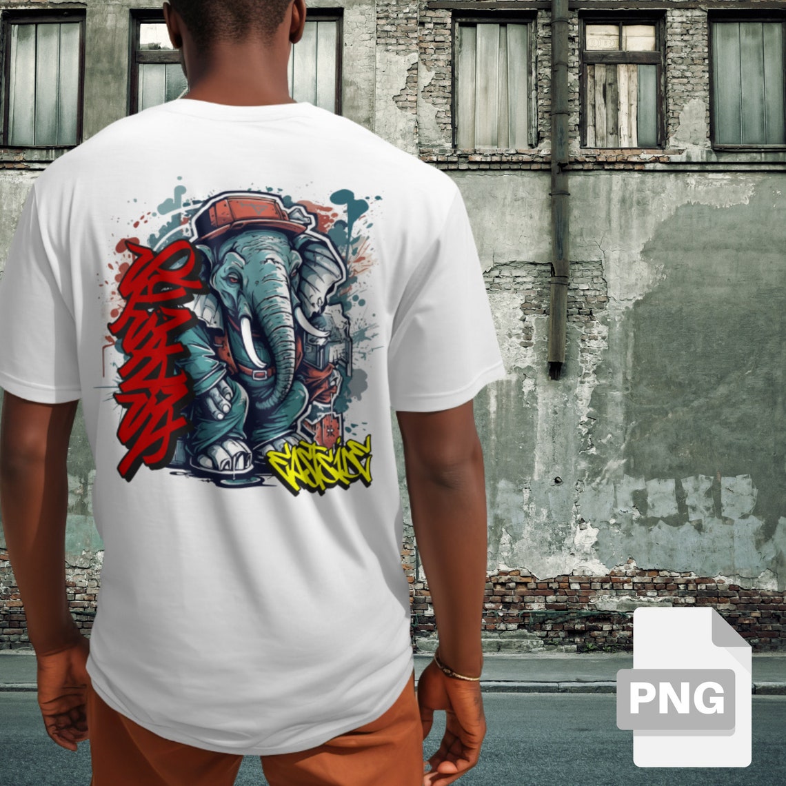 Urban Sublimation Design,animal Clipart With Splashes of Color ...