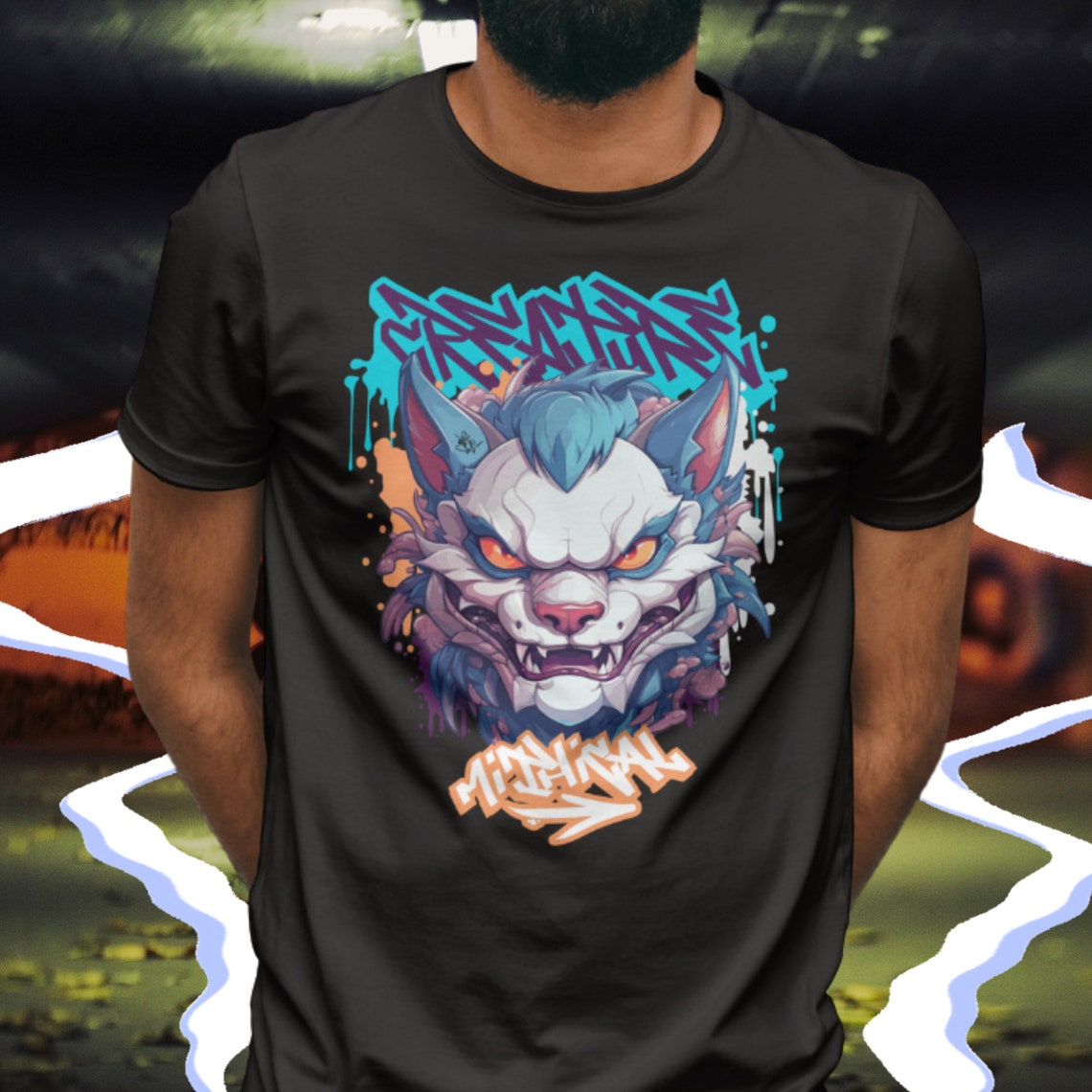 Urban Sublimation Design,animal Clipart With Splashes of Color ...