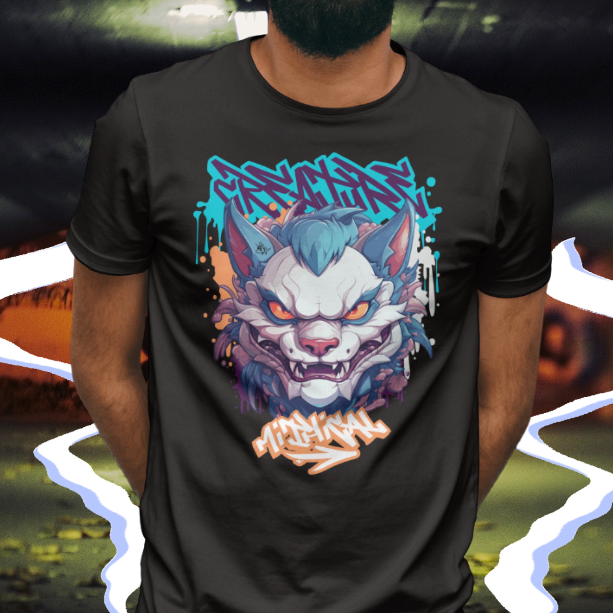 Urban Sublimation Design,animal Clipart With Splashes of Color ...